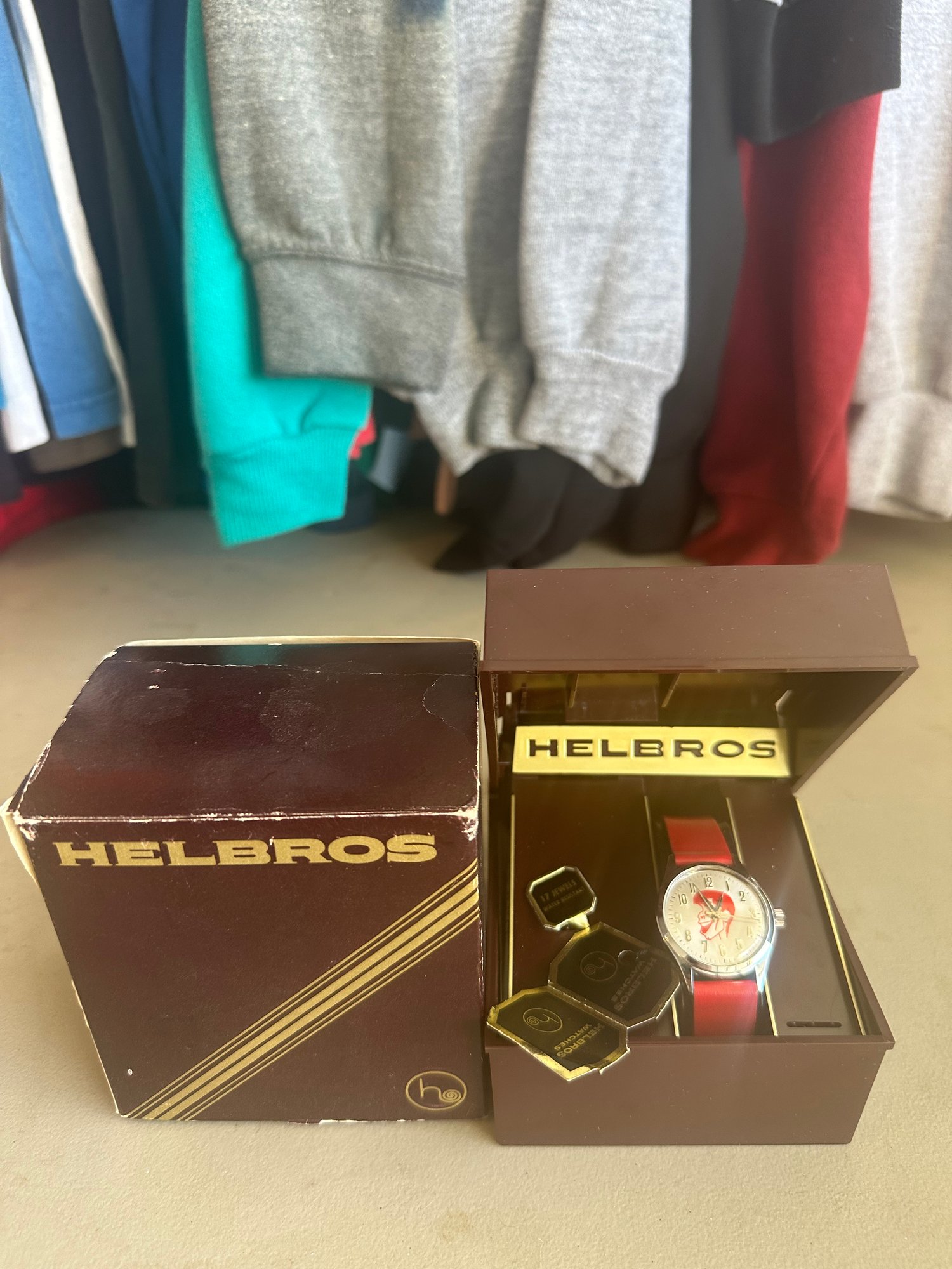 New In Box Retired Vintage Helbros Wind-up Jerry Lewis Watch 17 Jewels ...