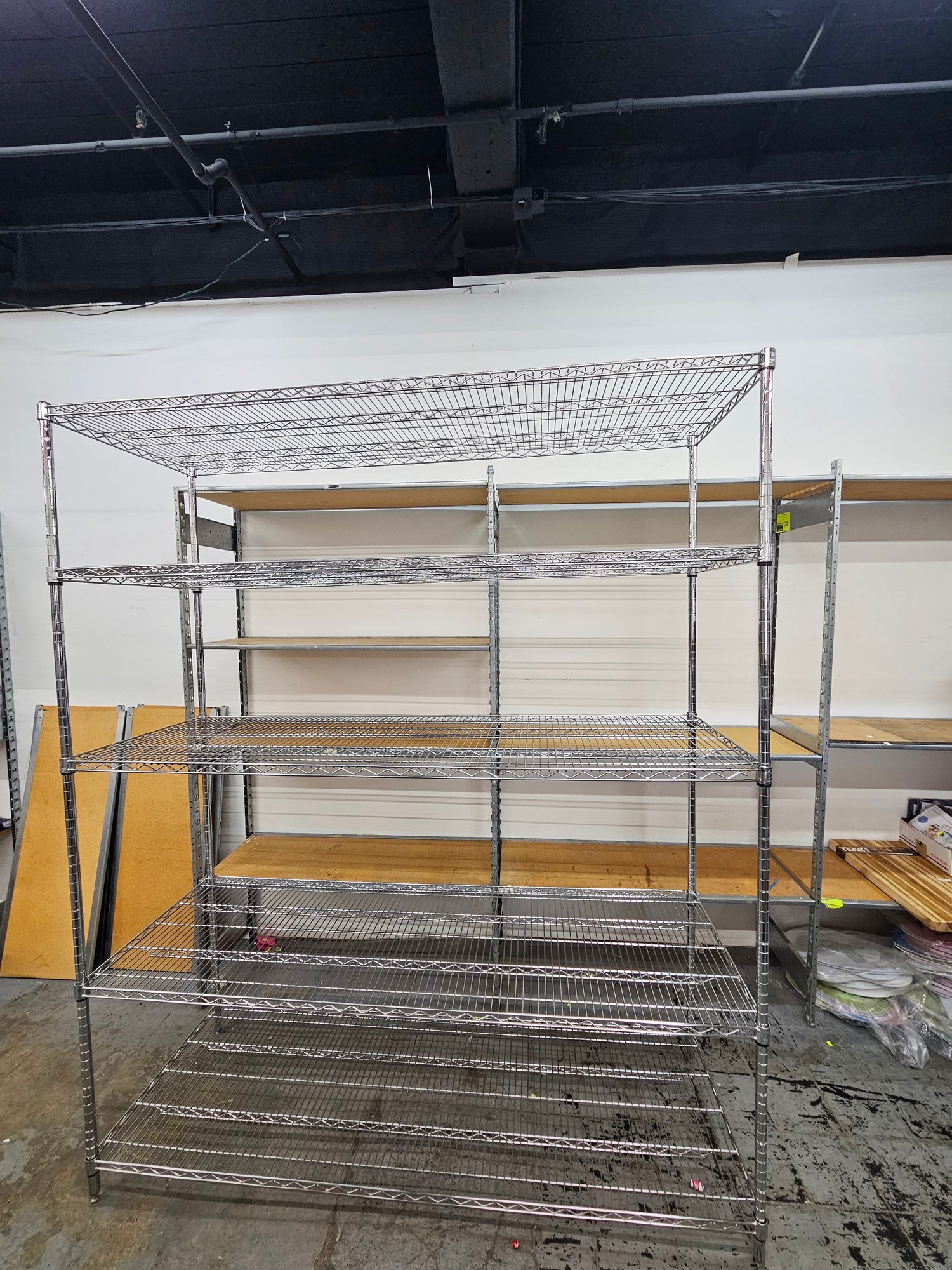 Large Heavy Duty NSF Chrome Wire Shelf Rack With 5 Shelves Size 72 Long ...
