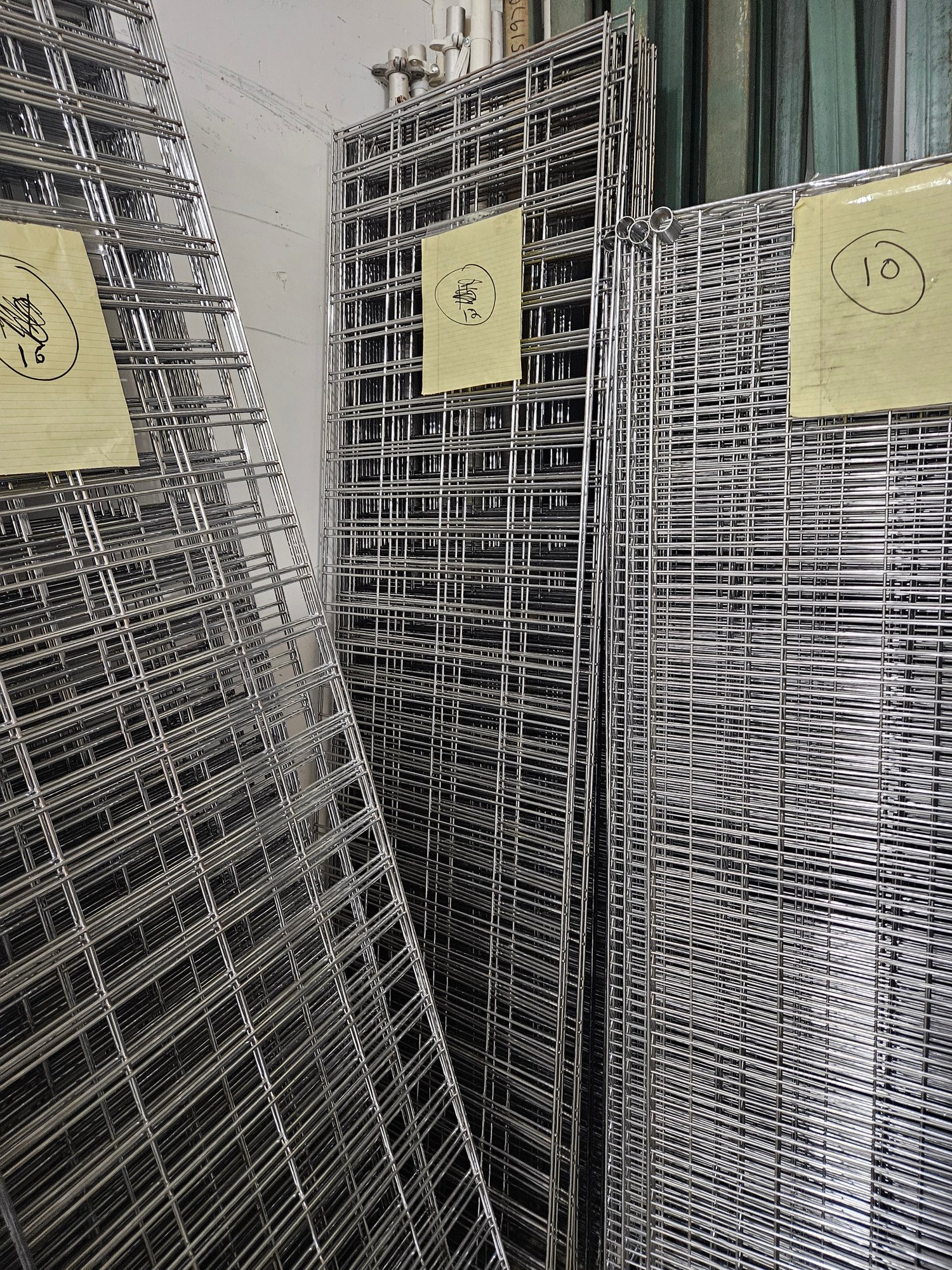 Large Group Of 12 Heavy Duty Chrome Wire Grid Wall Panels Store ...