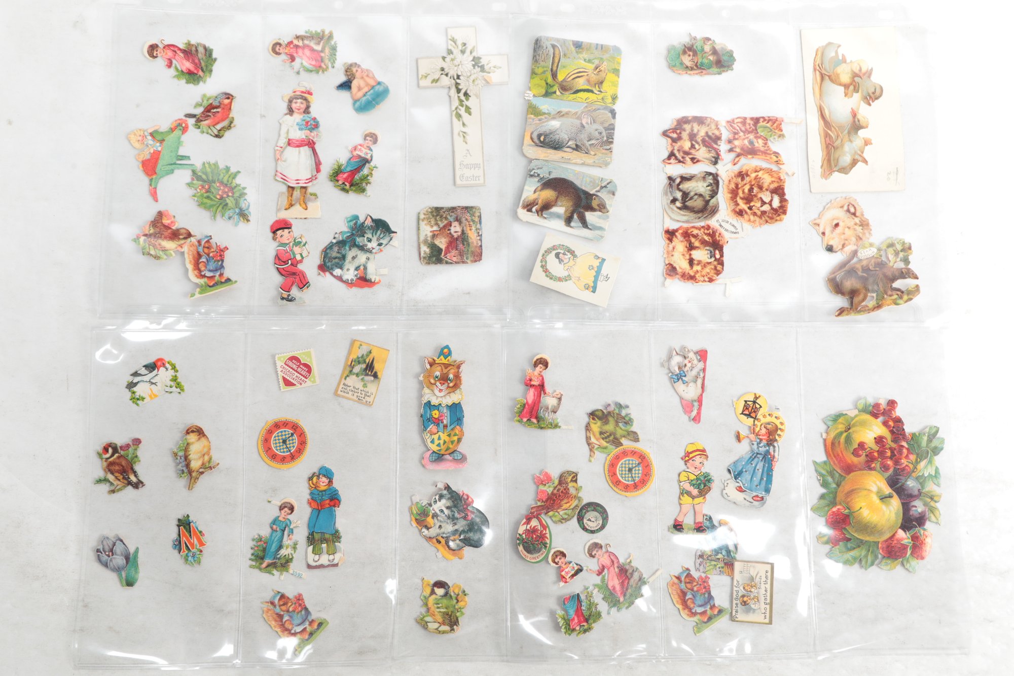 Vintage Misc. Ephemera Die-cut Animals And Other Pieces Including Raphael Tuck #192223 ...