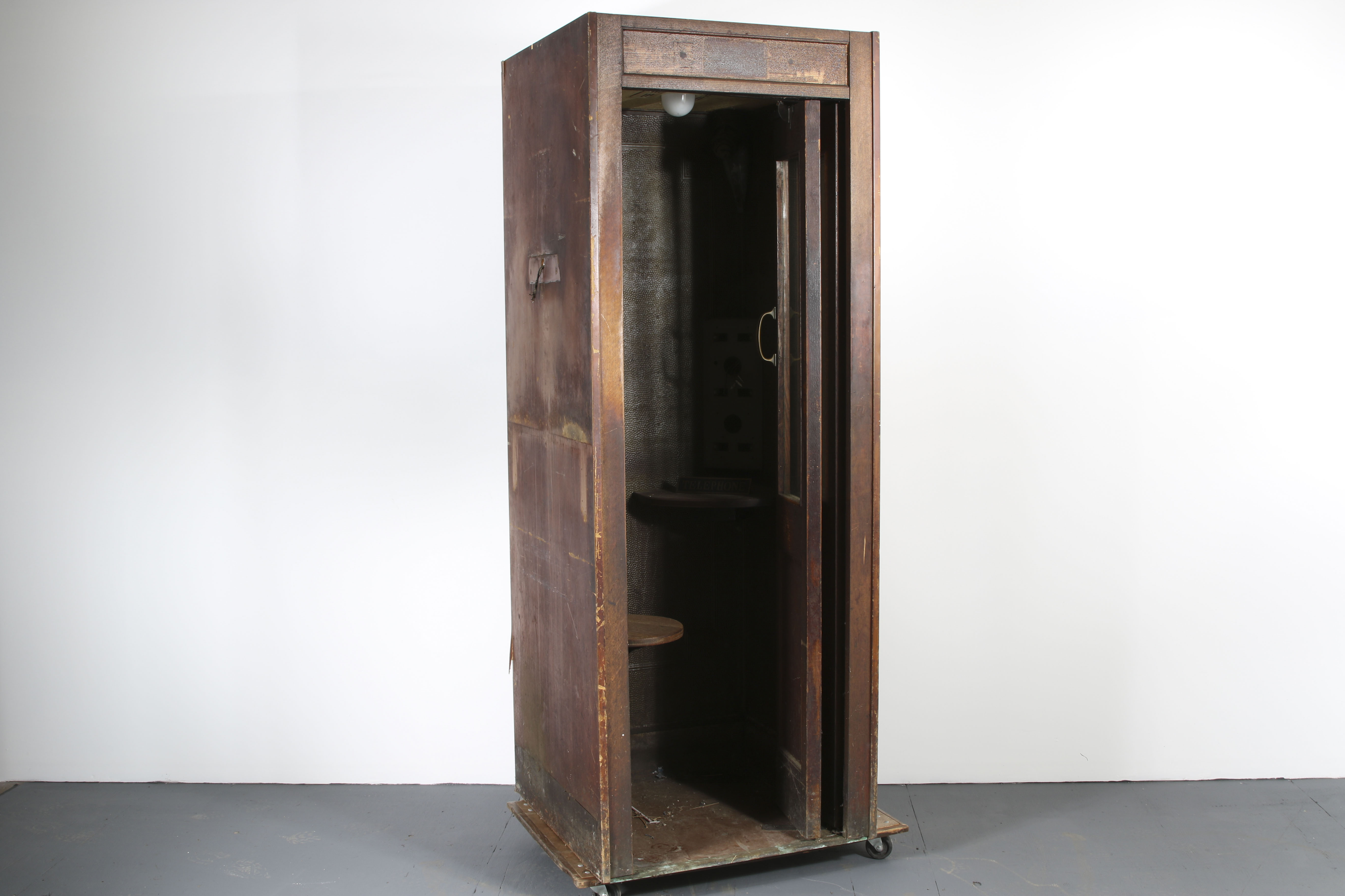 Full Size Wooden Phone Booth #12236 | Auctionninja.com