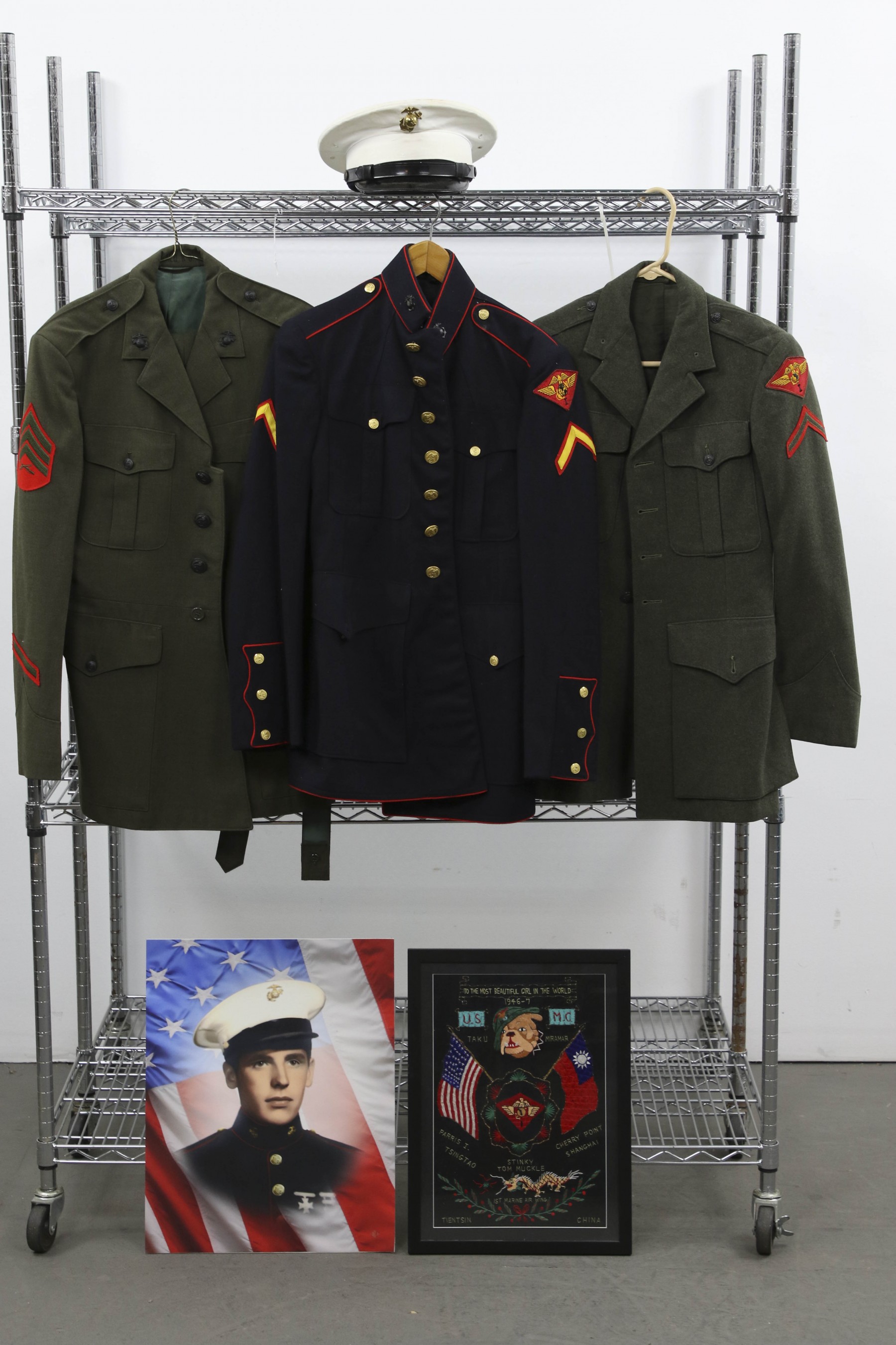 USMC Marine Uniforms, Needlepoint And Postcards #11670 | Auctionninja.com