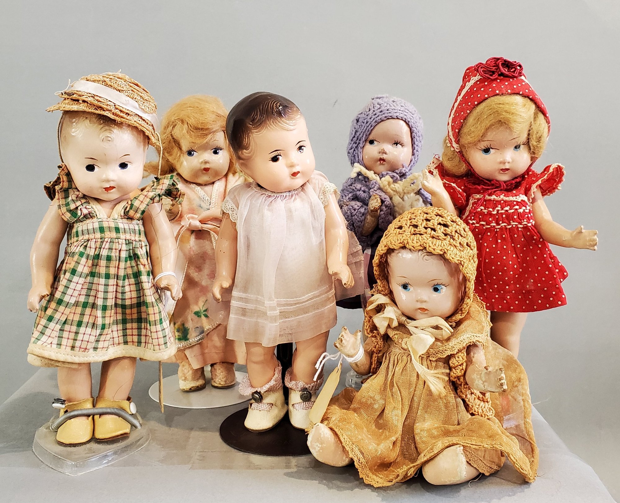 LOT OF SMALL VINTAGE COMPOSITION DOLLS VOGUE / MADAME ALEXANDER #2446 ...